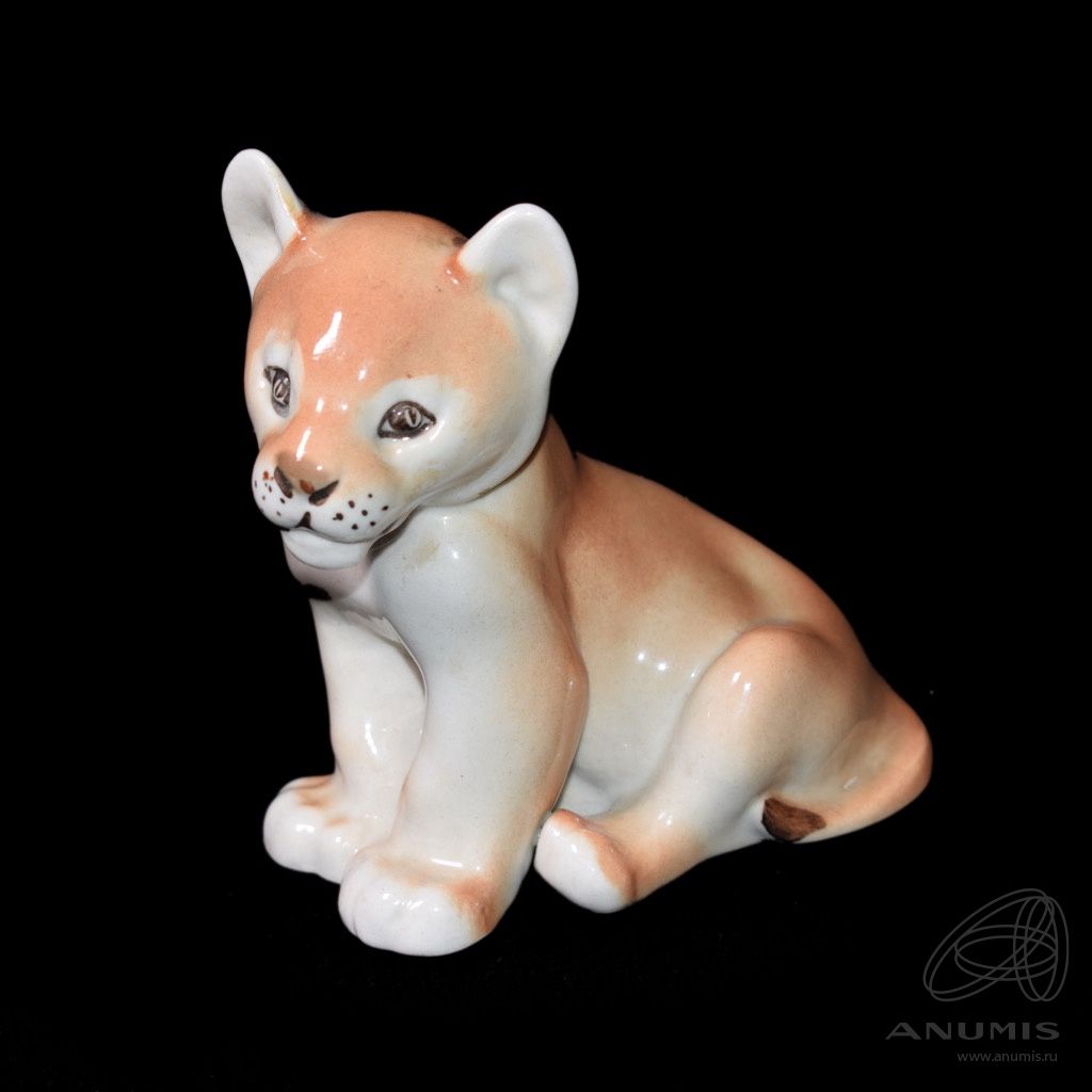 Фигурка фарфоровая «Львенок» Размер 11×11 см. СССР. Лот №5995. Аукцион ...