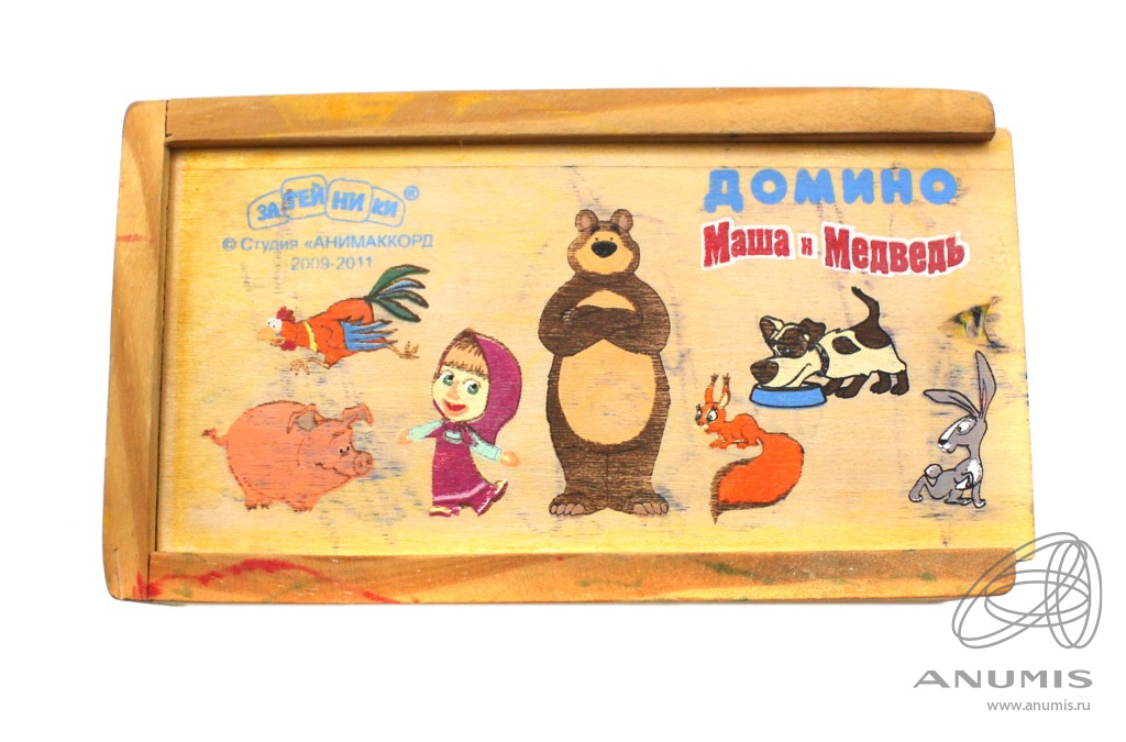 Настольная игра «Домино Маша и медведь» Материал: дерево 15×9 см. Лот ...