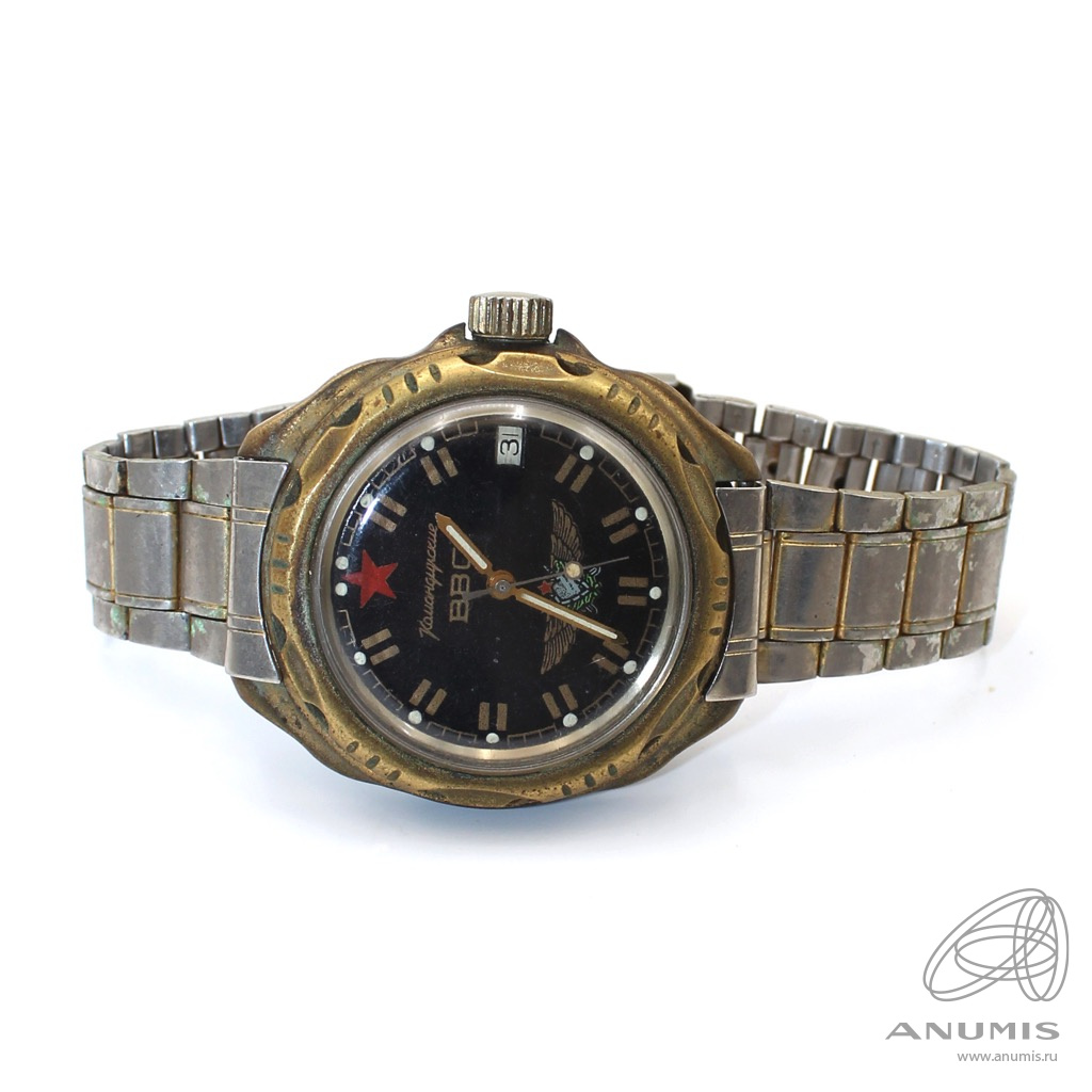 Часы наручные мужские «Командирские ВВС», на ходу, календарь работает ...