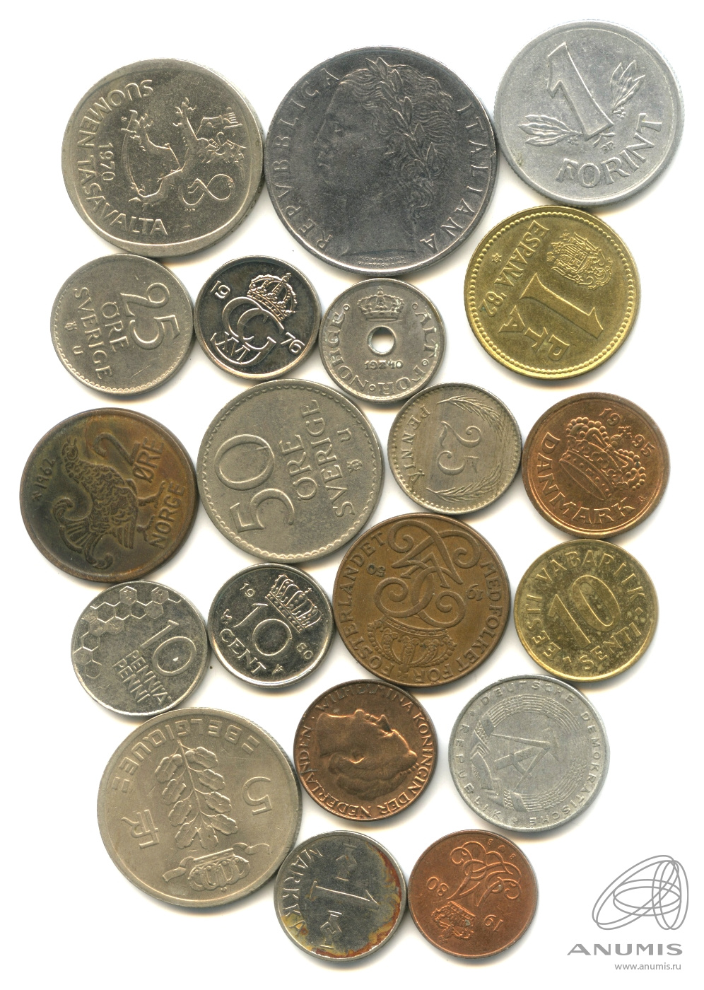 Лот иностранных монет 20 шт. Лот №2291. Аукцион №312. – ANUMIS