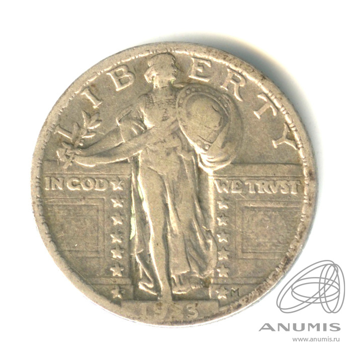¼ доллара (Регулярный выпуск) 1923. США. Лот №2035. Аукцион №325. – ANUMIS